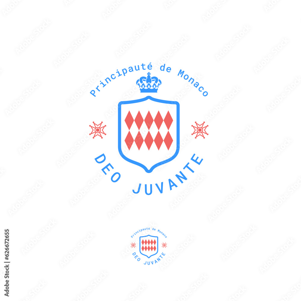 Monaco, Principality of Monaco Related Minimalistic Logo Badge Emblem ...