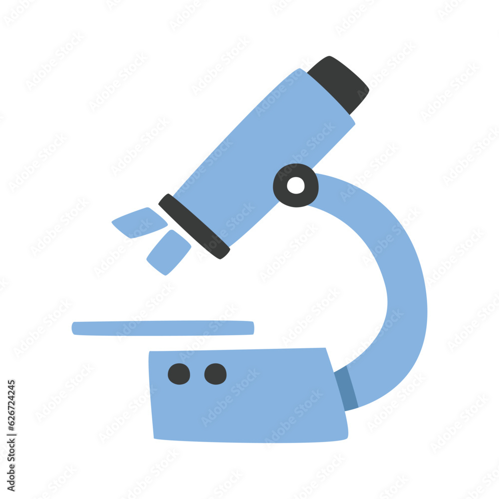 School microscope clipart. Simple microscope flat vector illustration ...