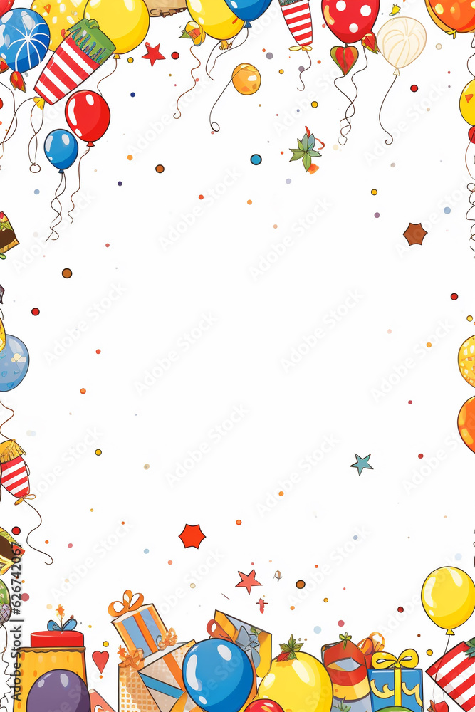 Inviting playfulness into your project Fun birthday border design with ...