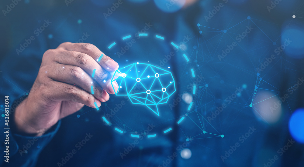 Photo Stock artificial intelligence, technology, processor, network, link, system, intelligence ...