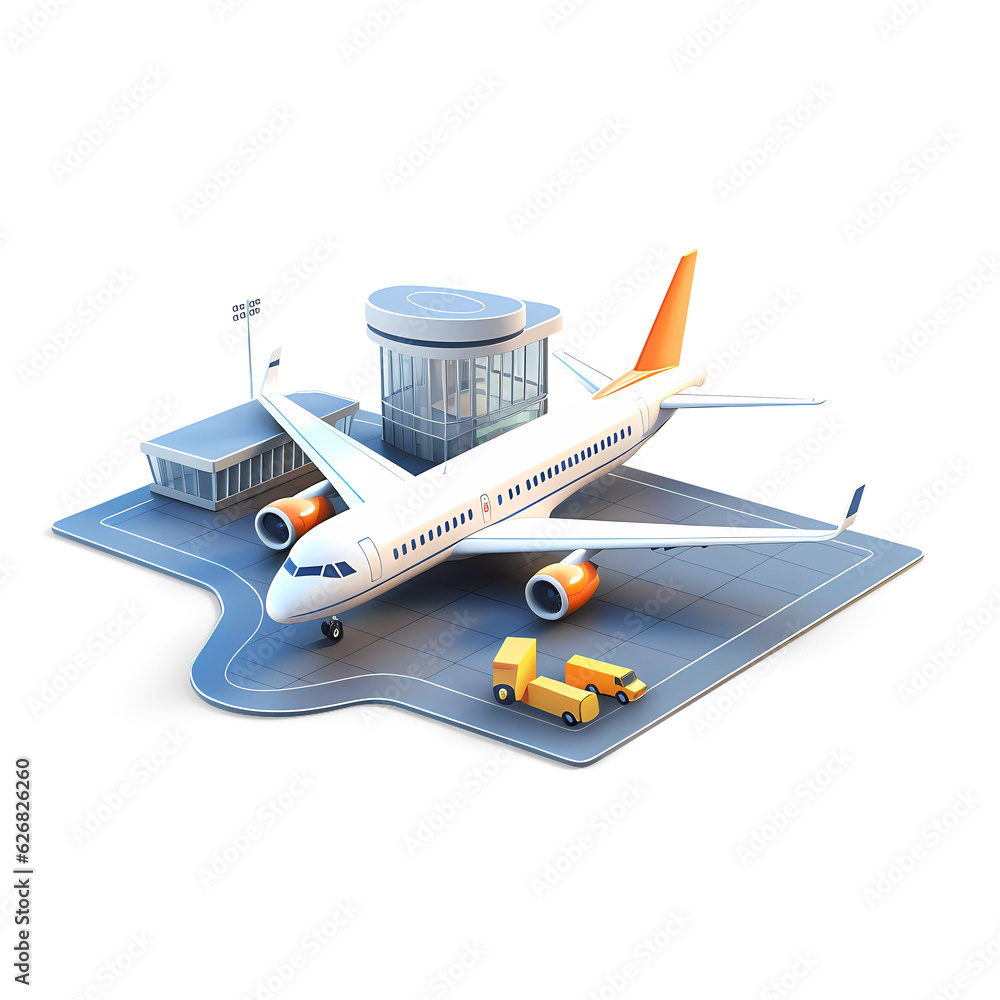 Airport Isometric Low Poly Icon. Infographic element representing ...