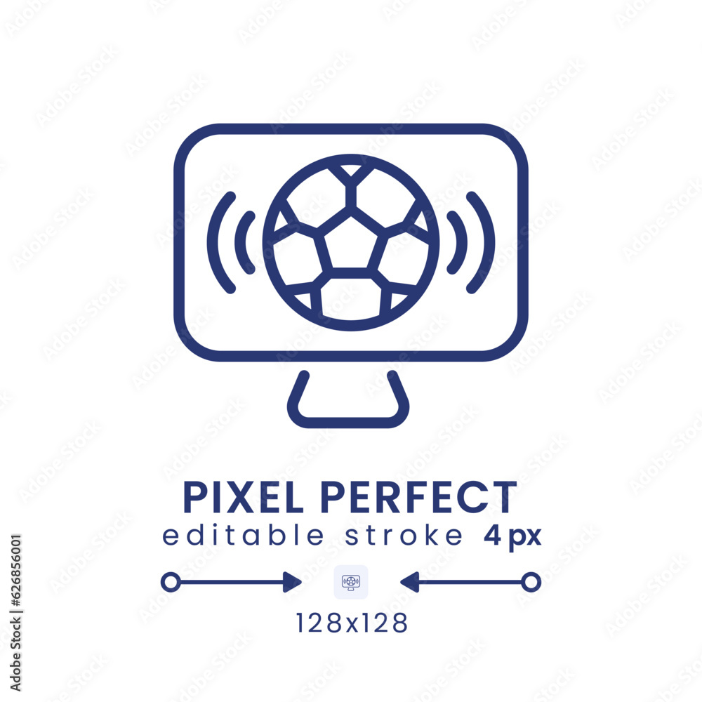 Stock-Vektorgrafik „Sports streaming linear desktop icon. Television ...