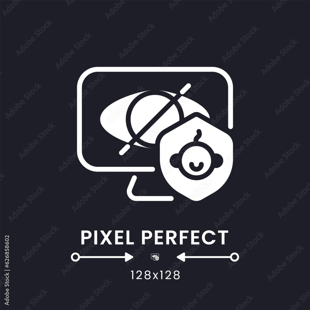 Vektor Parental control white solid desktop icon. Kid-friendly profile ...