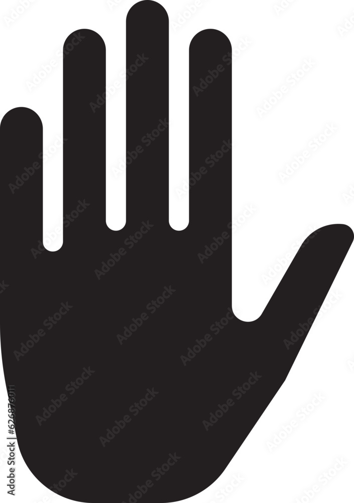 Sign male palm black and white silhouette. Vector illustration Stock ...