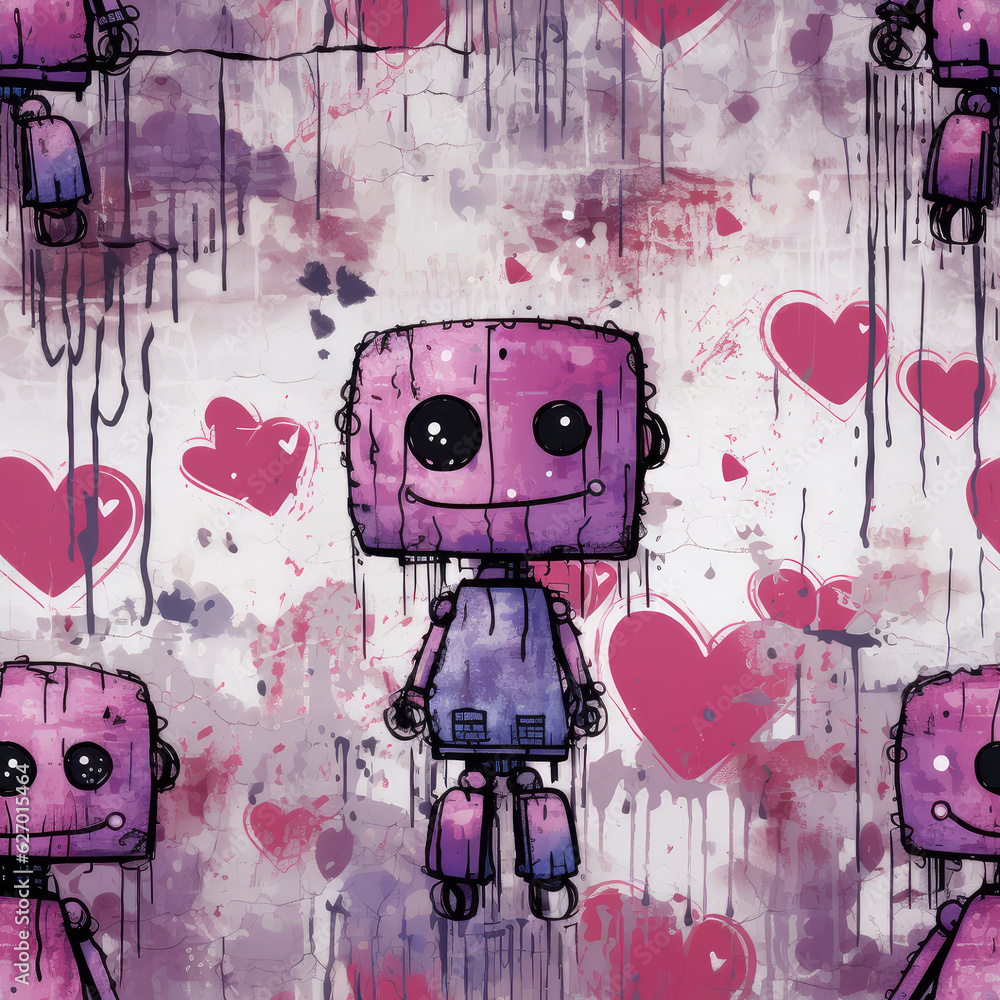 Graffiti art seamless repeat pattern, colorful funky Stock Illustration ...