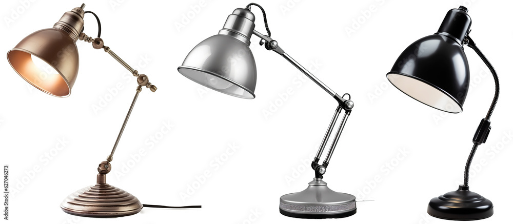Different stylish table lamps isolated on transparent background Stock ...