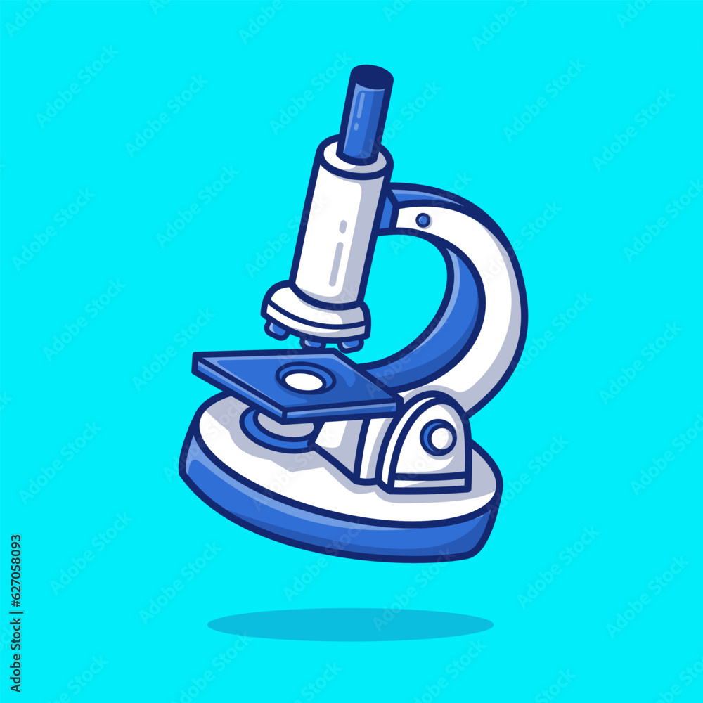 Floating Microscope Cartoon Vector Icon Illustration. Science ...