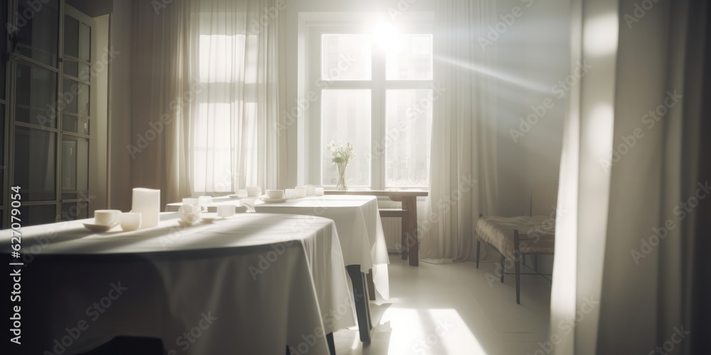 white interior of a room with a window, Serenity of Danish Design, Lens ...
