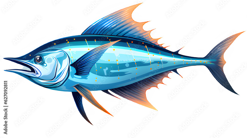 blue marlin fish illustration isolated on transparent background ,spear ...