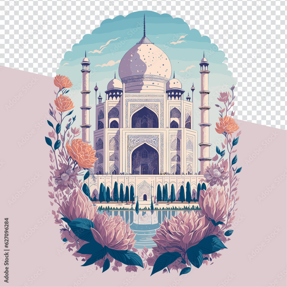 Taj Mahal Extravaganza: Vector Illustrations for Endless Stickers ...