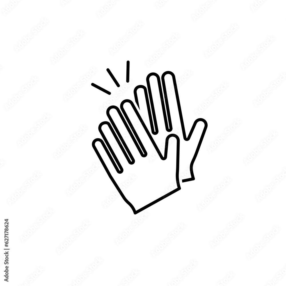 Vector de Stock Clapping hands icon. Applause clap. Celebration hands gesture. Audience slam ...
