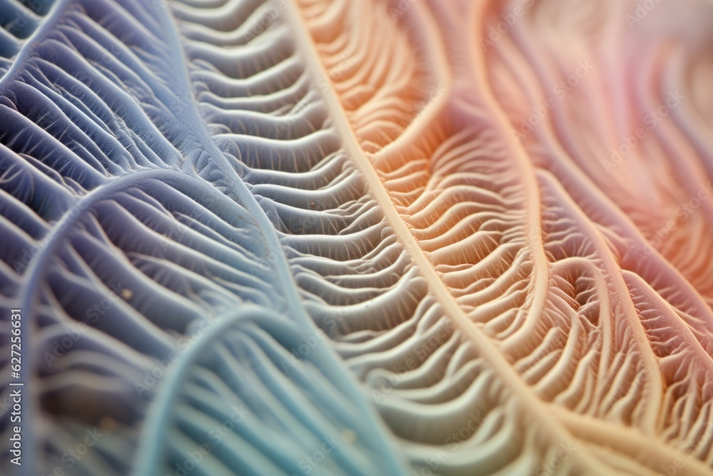 Microscopic macro close-up shot scientific research epithelial tissue ...