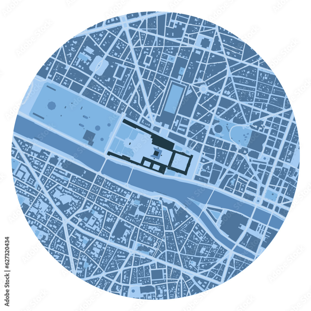 Map of Louvre location in Paris Stock Vector | Adobe Stock
