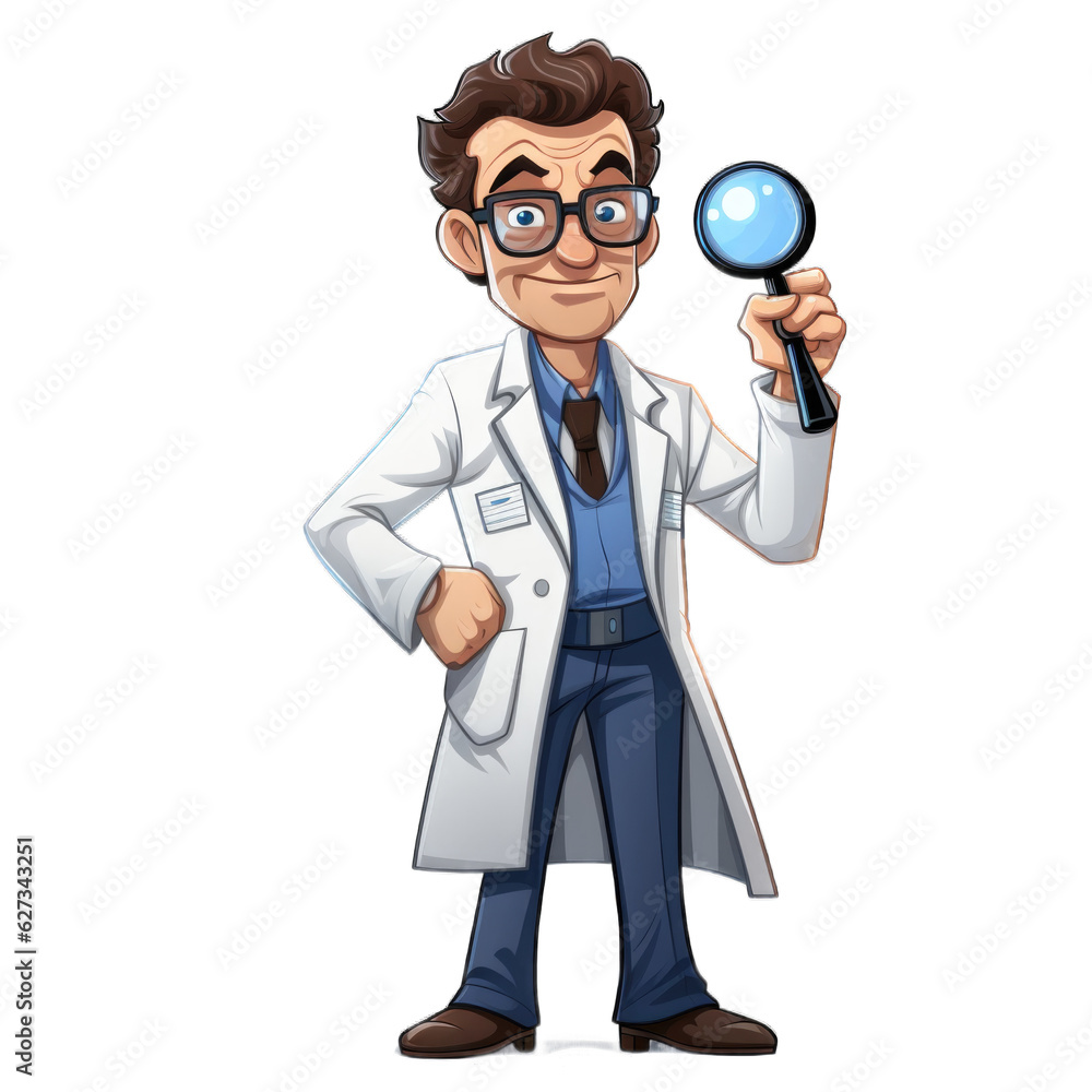Forensic Scientist cartoon character isolated on transparent background ...