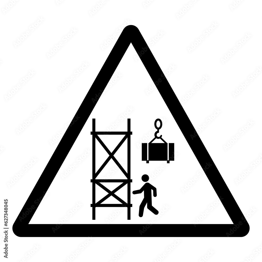 Warning Crane Operating Overhead Stay Out From Under Suspened Loads ...
