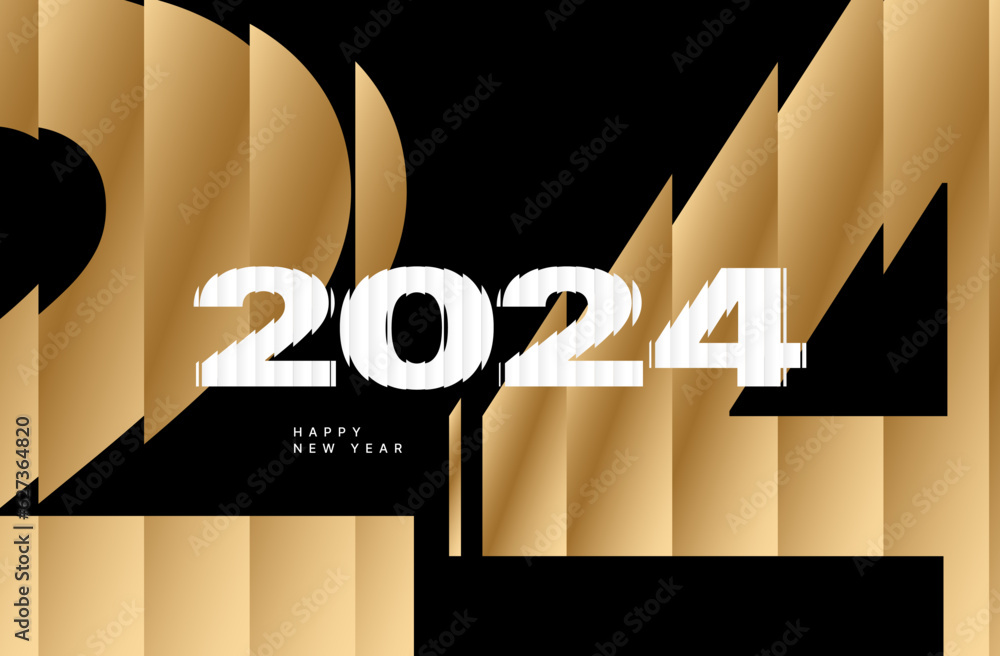 Vector illustration with 2024 sign for flyer template, greeting card ...