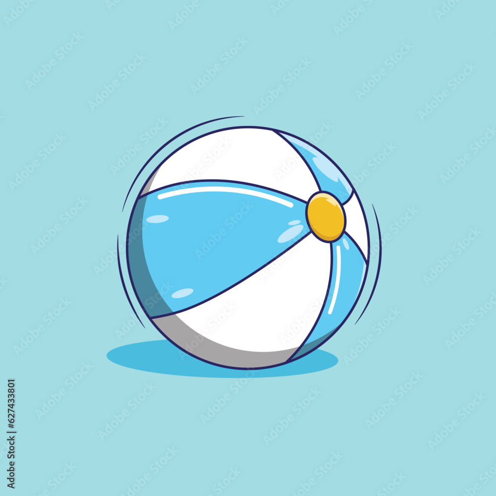 Cute beach ball vector cartoon illustration mascot Stock Vector | Adobe ...