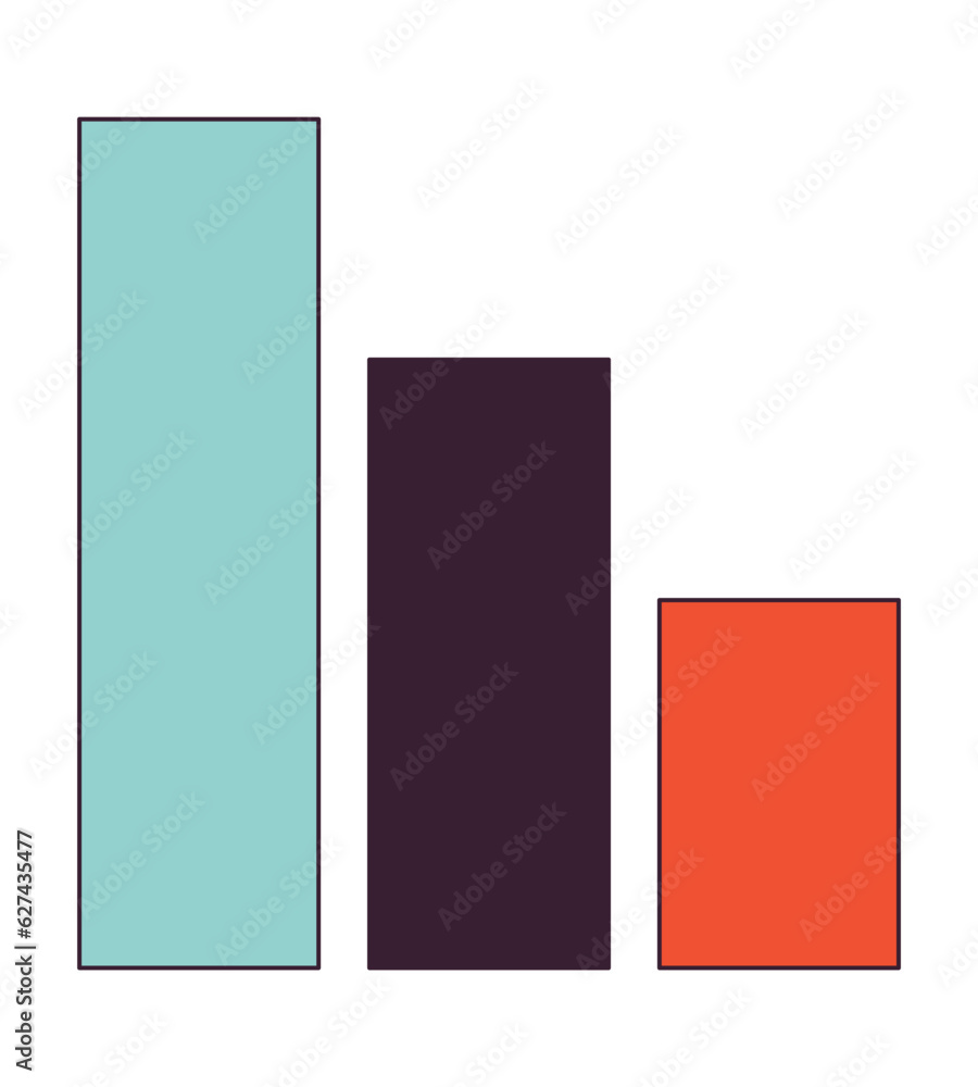 Image vectorielle Stock Column graph flat line color isolated vector object. Bar graphs. Data ...
