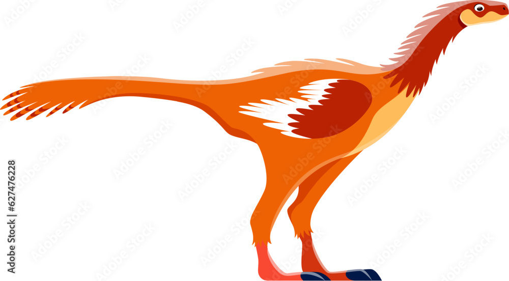 Dinosaur, cartoon dino character, Zephyrosaurus lizard bird, vector ...
