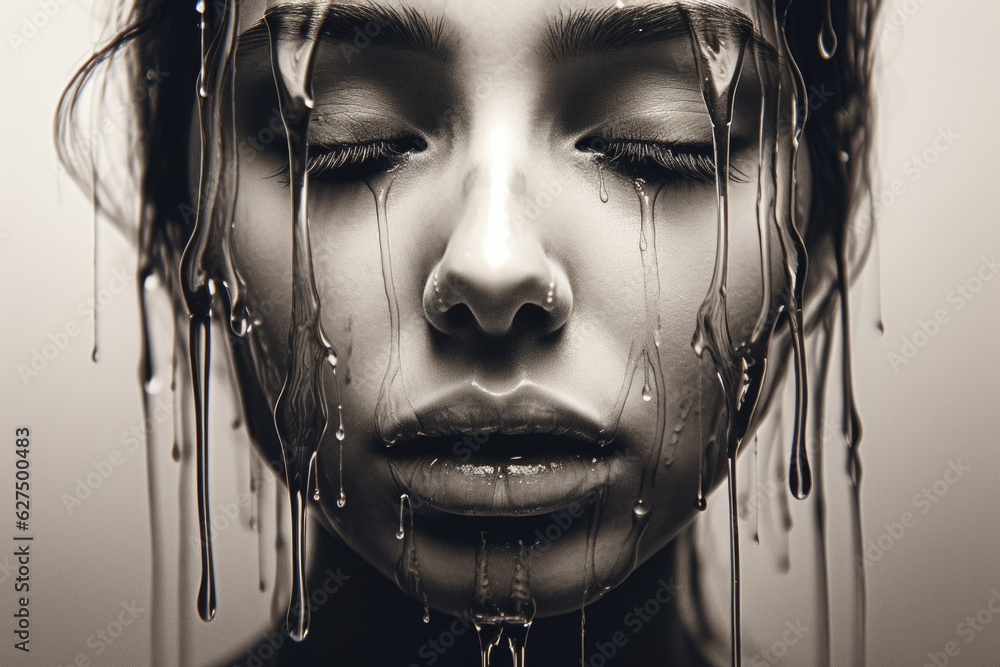 A single tear trickles down her face as she stands tall her head held ...