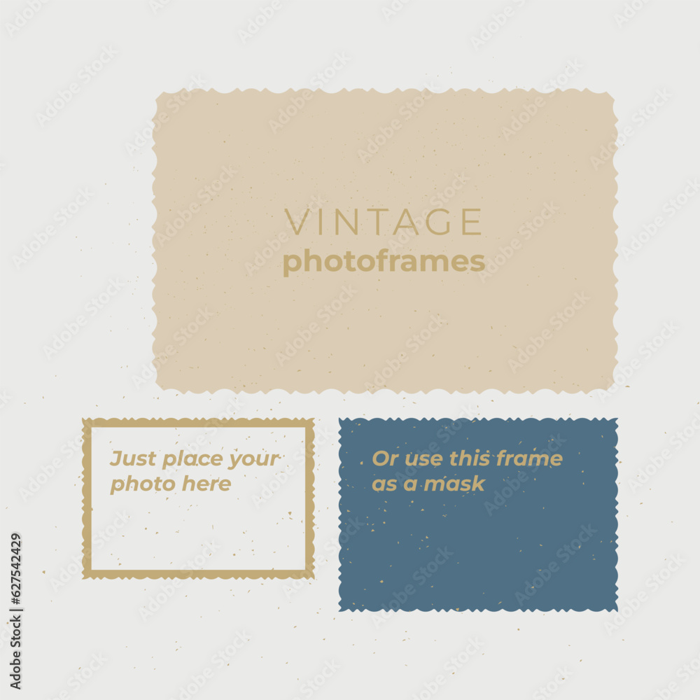 Vintage photo frames. Vector shapes. They can be used as masks or ...