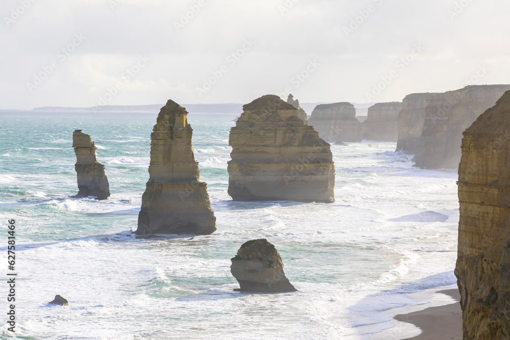 Photograph of the historic and famous 12 Apostles limestone rock stacks ...