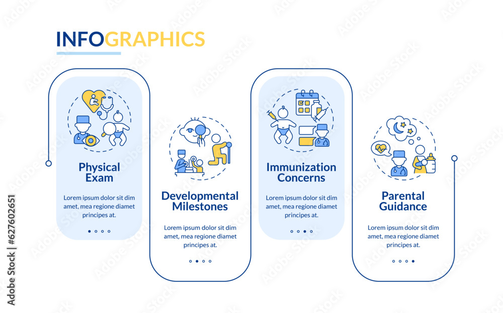 Baby doctor appointment rectangle infographic template. Child ...