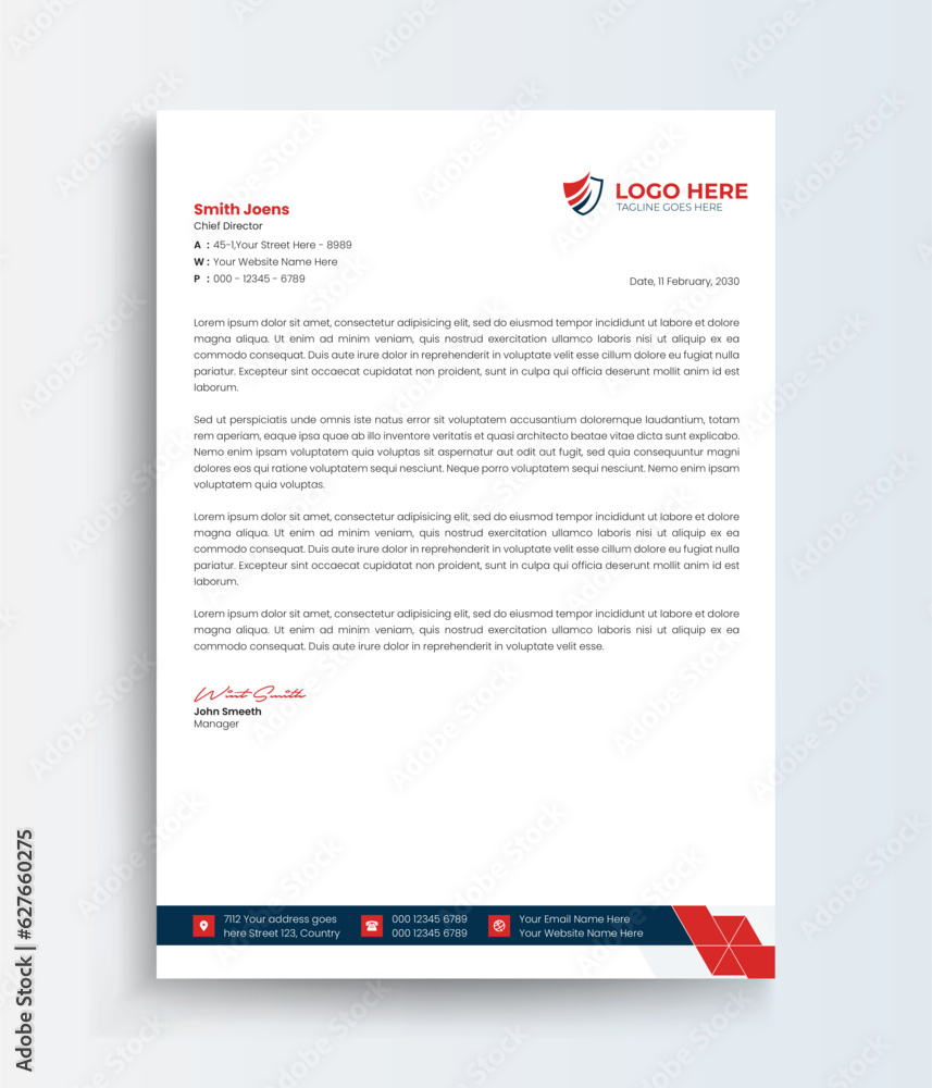 Security Service modern letterhead design template. creative modern ...