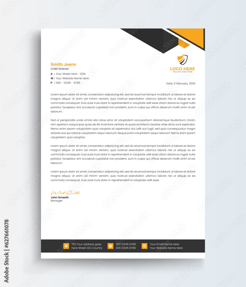 Security Service modern letterhead design template. creative modern ...