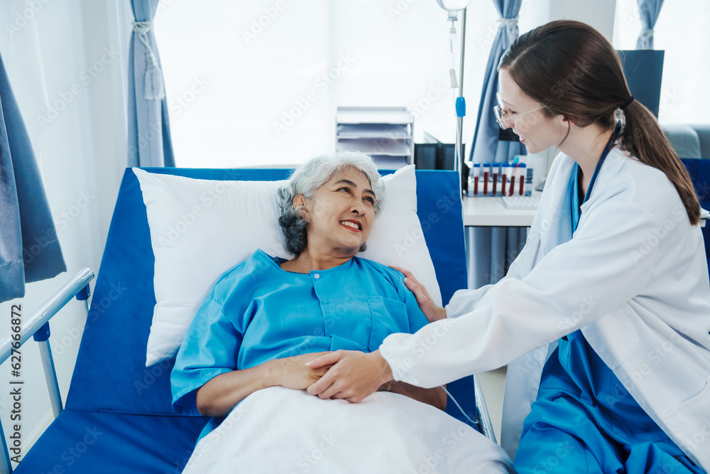 Female doctor examined patient health peace of mind. Basic procedure ...