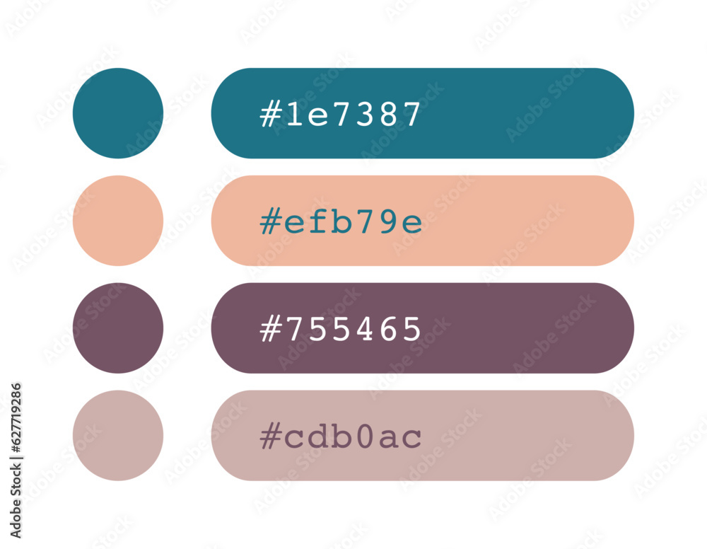 Blue, pink color palette, light colors catalog, color matching, RGB ...