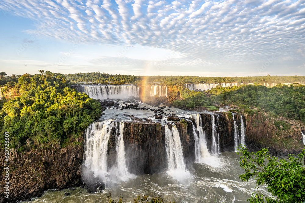 Iguazu Falls, the largest series of waterfalls of the world, located at ...
