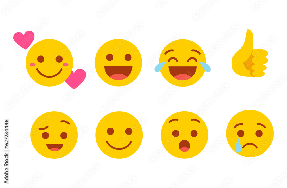 emoji set with good quality and good design Stock Vector | Adobe Stock