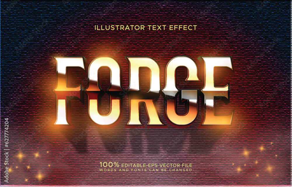forge editable text effect Stock Vector | Adobe Stock