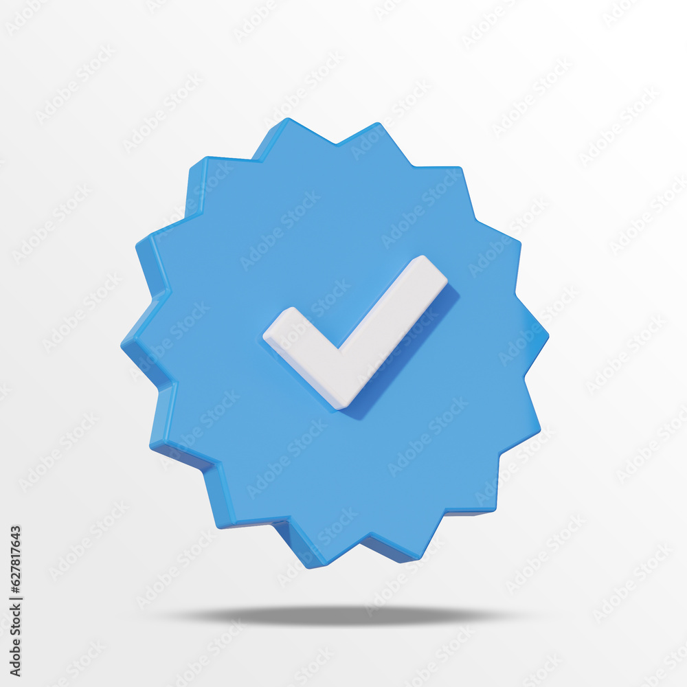 Profile verification check mark social media icon. Blue verified badge ...