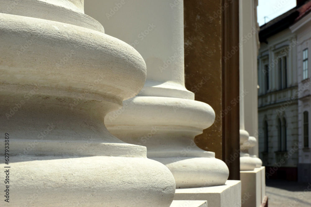 column base closeup old Greek order. diminishing perspective view ...