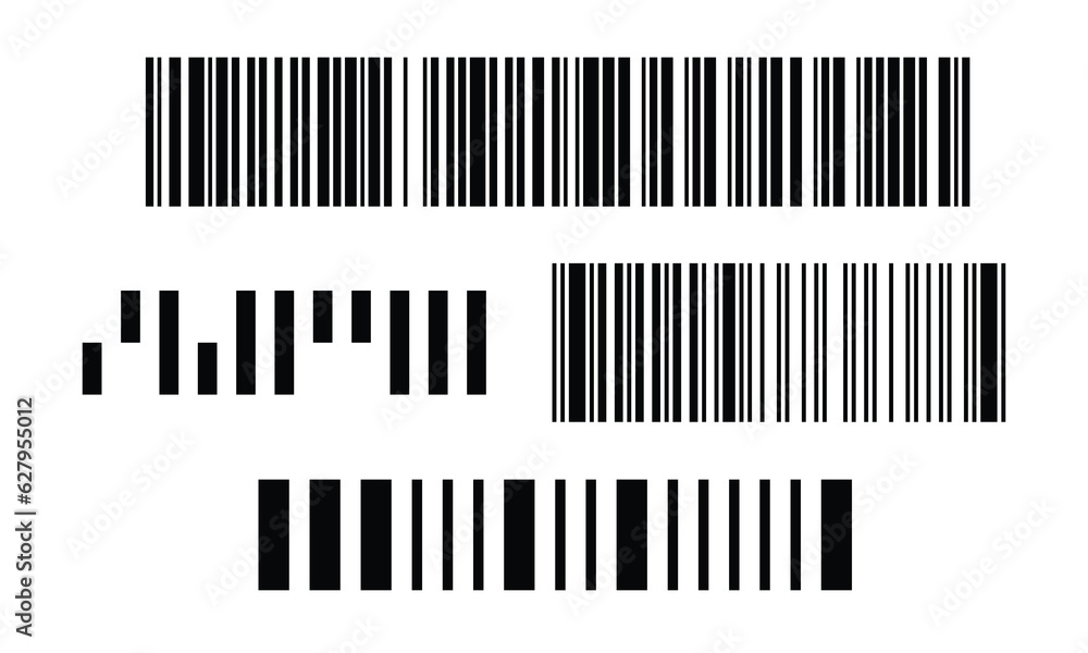 Set of Bar code isolated on transparent background. Vector icon ...
