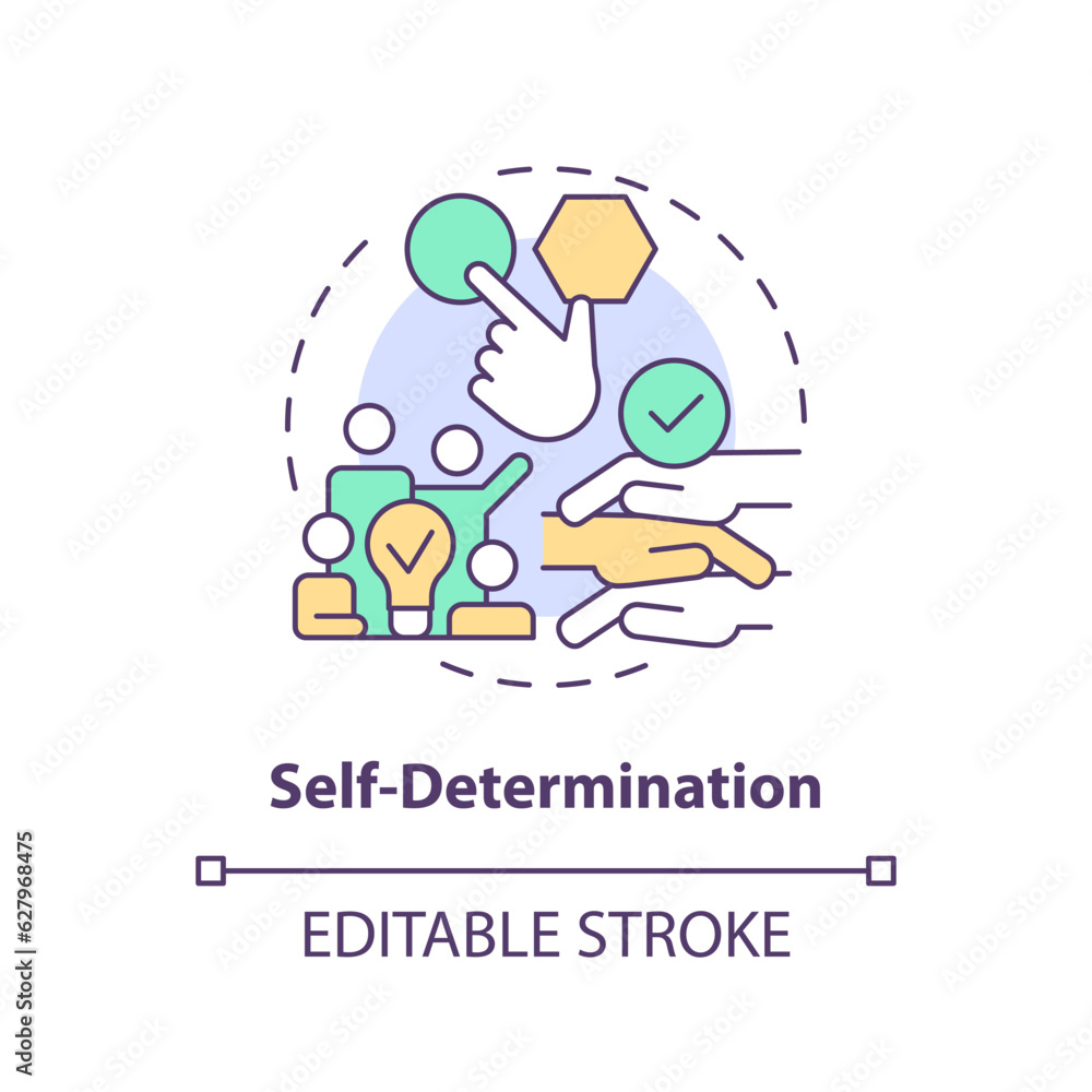 Editable self determination icon concept, isolated vector, lobbying ...