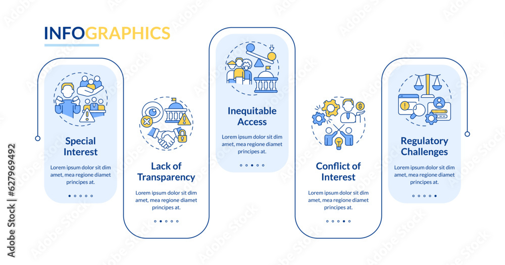 2D lobbying government vector infographics template with thin line ...