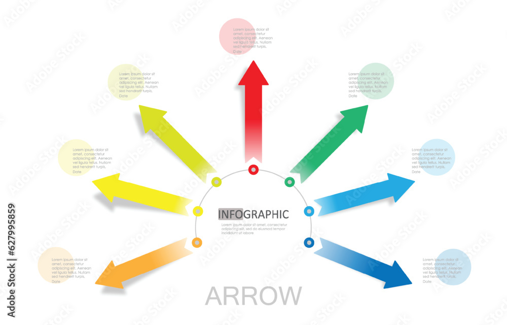 bussiness diagram arrow layout chart project timeline diagram with 7 ...