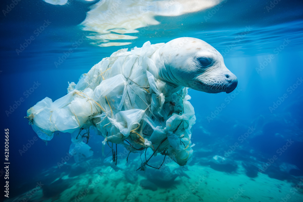 Navy seal tangled in Plastic garbage - Pollution in Our Oceans ...