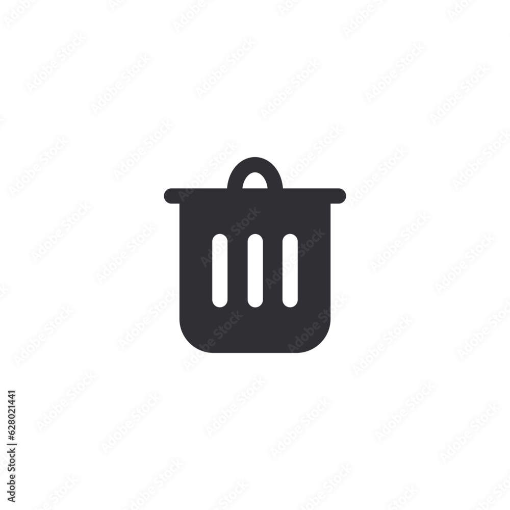 Trash icon. Trash bucket. Garbage basket. UI elements. App icon. Trash can. Delete icon ...