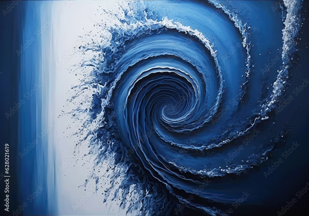 Abstract blue ocean swirl. Modern acrylic painting. generative Ai Stock ...