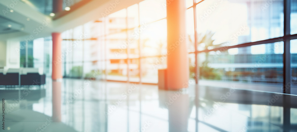 Beautiful defocused office background - office interior panoramic ...
