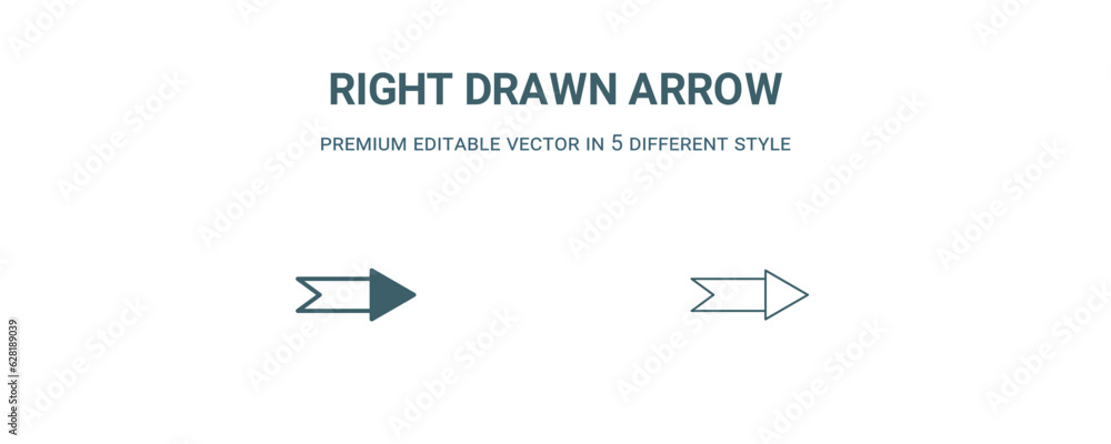 right drawn arrow icon. Filled and line right drawn arrow icon from ...
