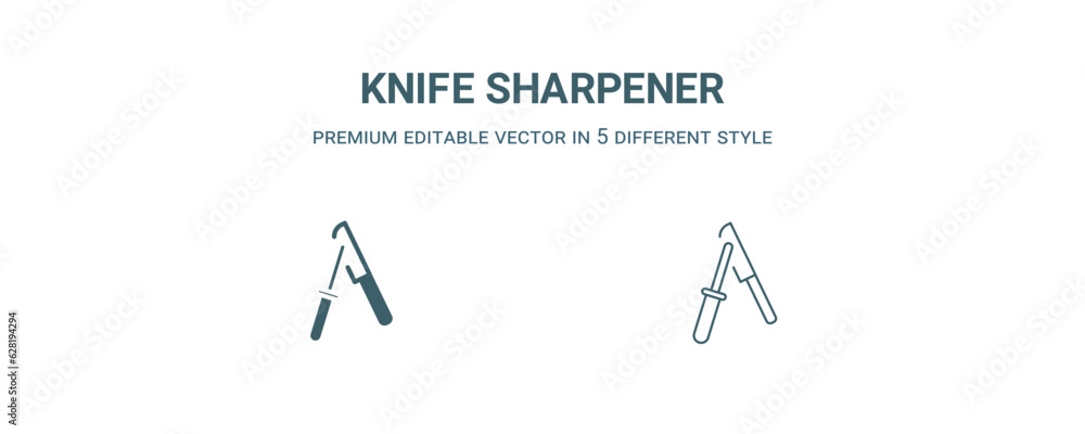 knife sharpener icon. Filled and line knife sharpener icon from kitchen ...