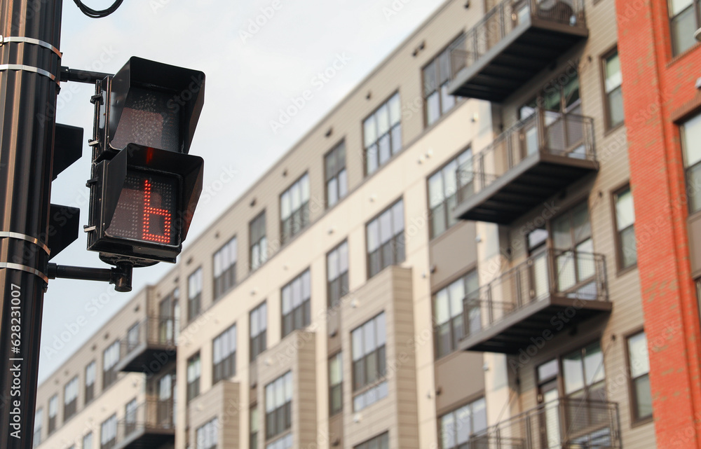pedestrian traffic walking sign depicts city life, safety, and ...