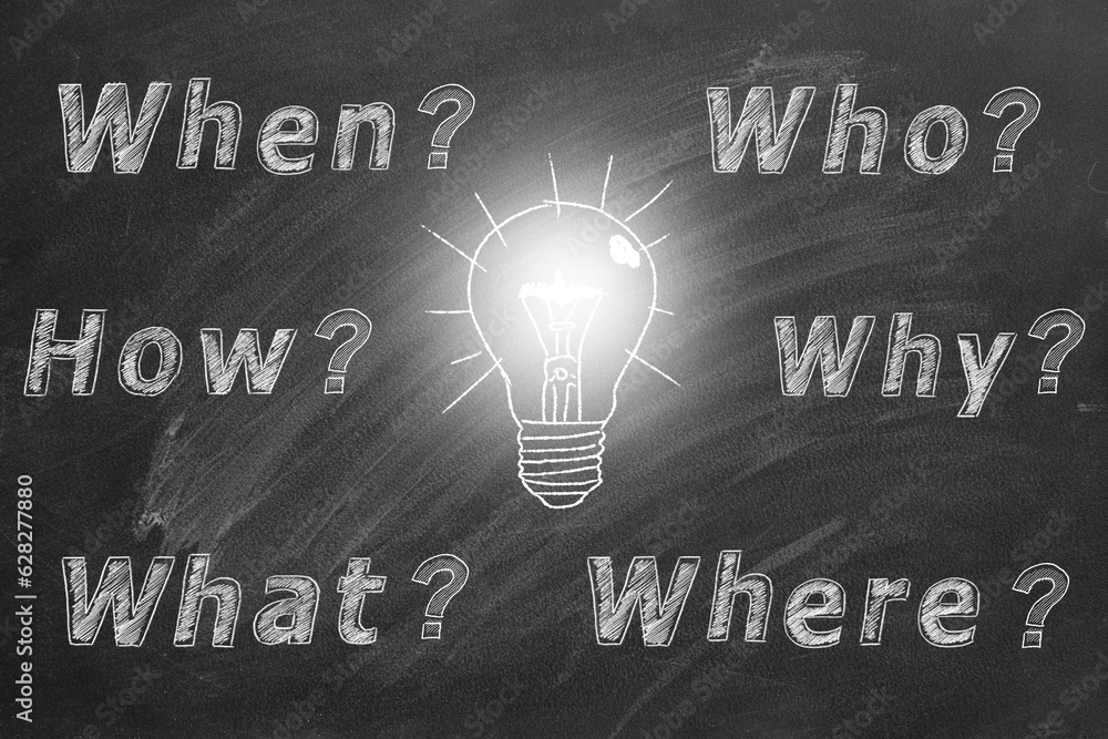 Six most common questions Who, What, where, when, why, how with ...