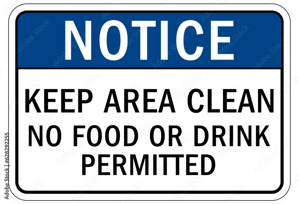 No food or drink allowed warning sign and labels Stock Vector | Adobe Stock