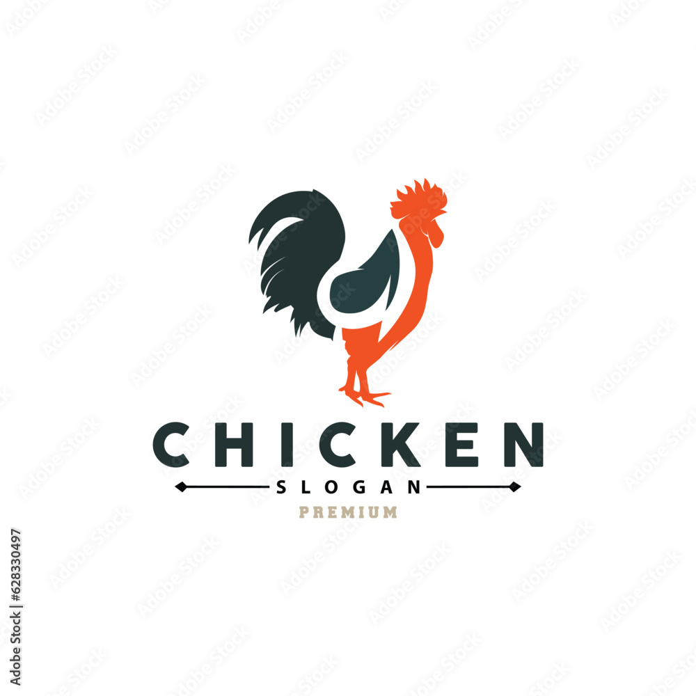 Chicken Logo, For Roast Chicken Restaurant, Farm Vector, Simple ...